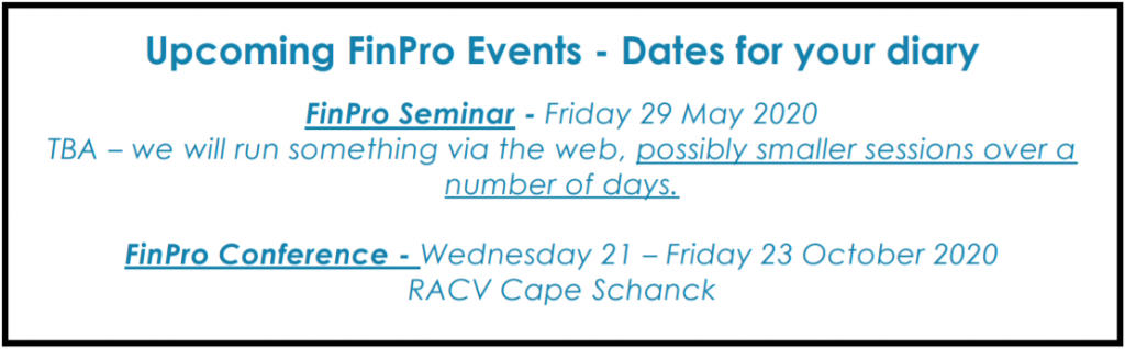 FinPro Member Update May 2020 (Edition 1) - FinPro